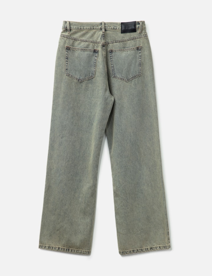 CODA - Indigo Acid Washed Distressed Extended Cut Flared Jeans | HBX