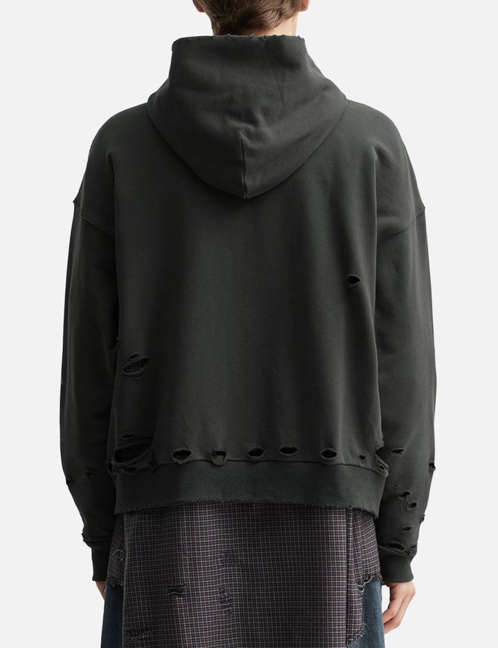 CODA - Gray Washed Aging Destroyed Zip-Up Hoodie | HBX - Globally ...