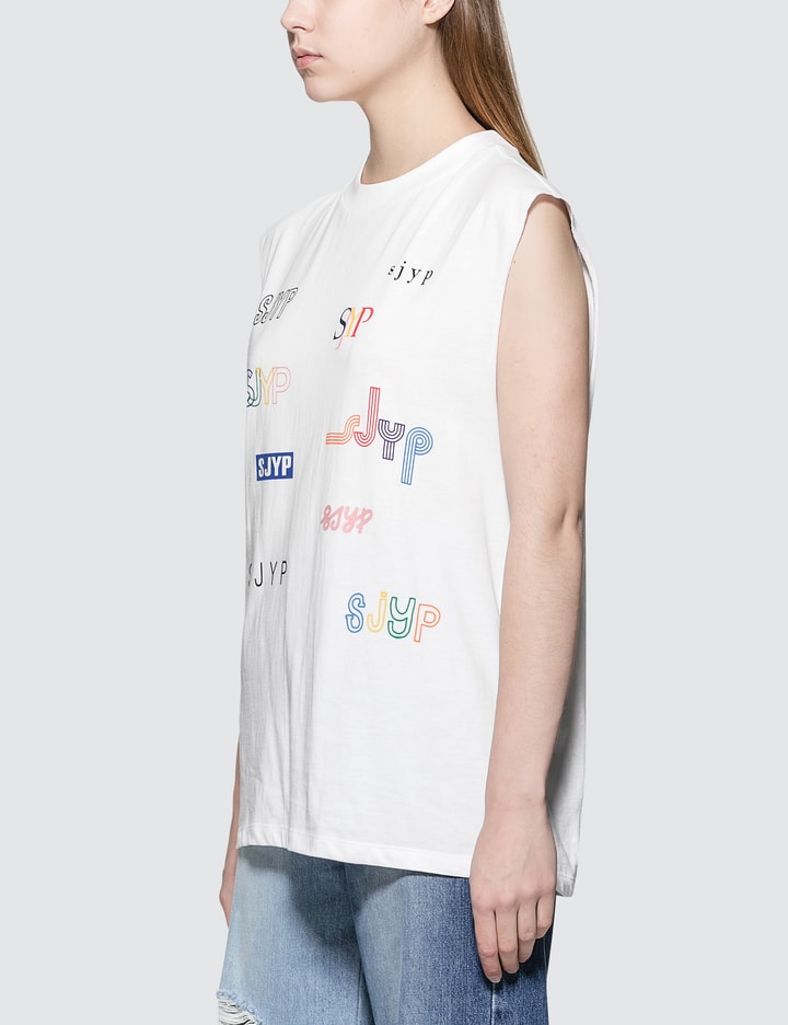 SJYP - Logo Font Sleeveless T-Shirt | HBX - Globally Curated Fashion ...