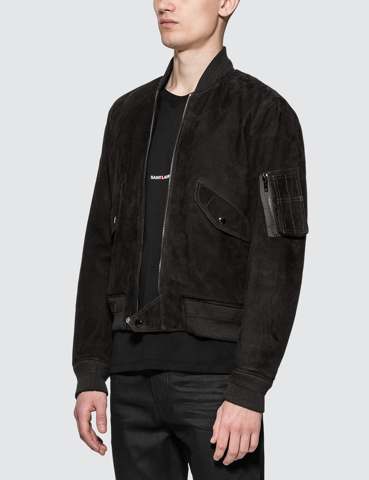 Saint Laurent - Suede Bomber Jacket | HBX - 하입비스트가 엄선한 글로벌 패션&라이프스타일