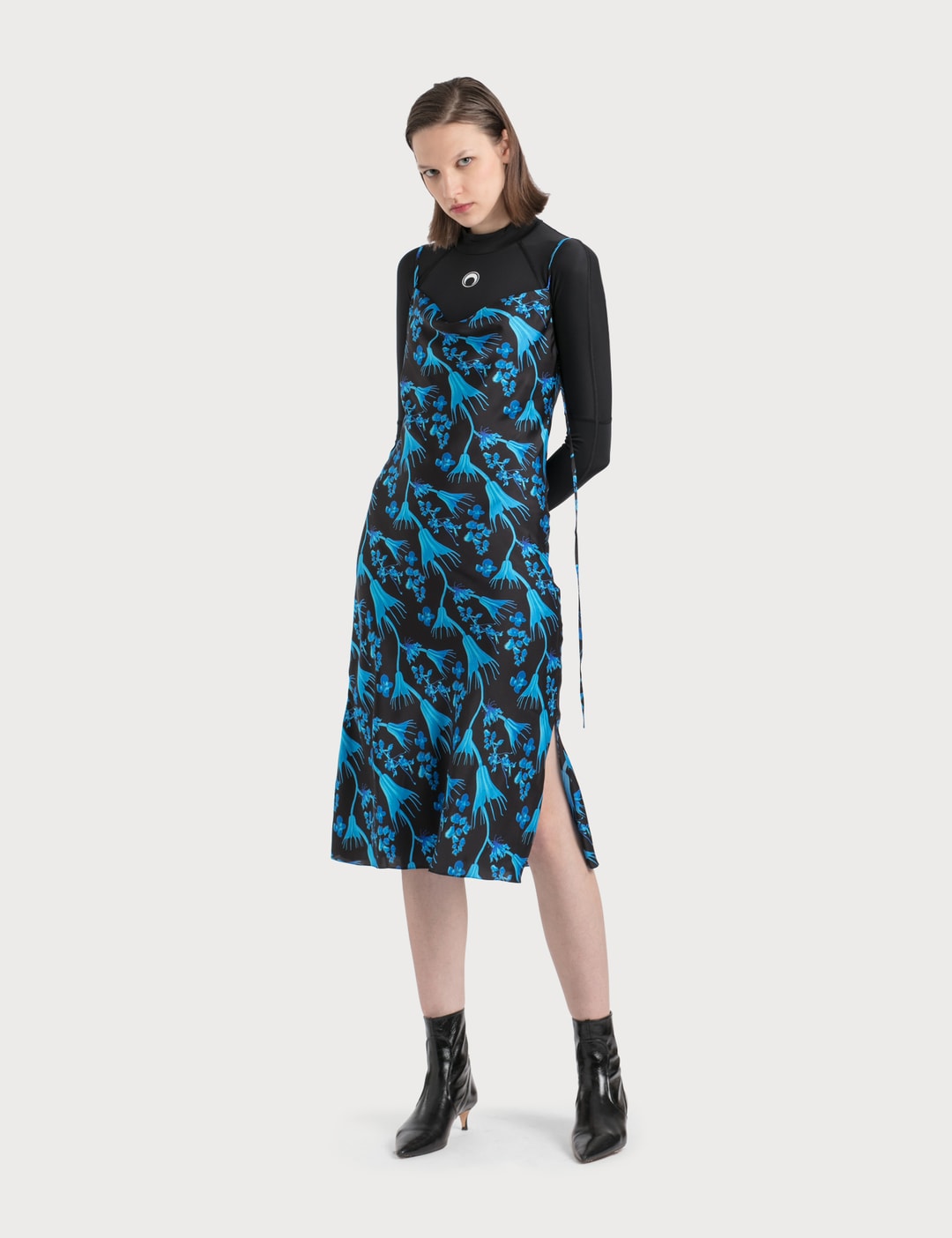 Marine Serre - Bias Dress In Radioactive Flower Print | HBX - Globally ...