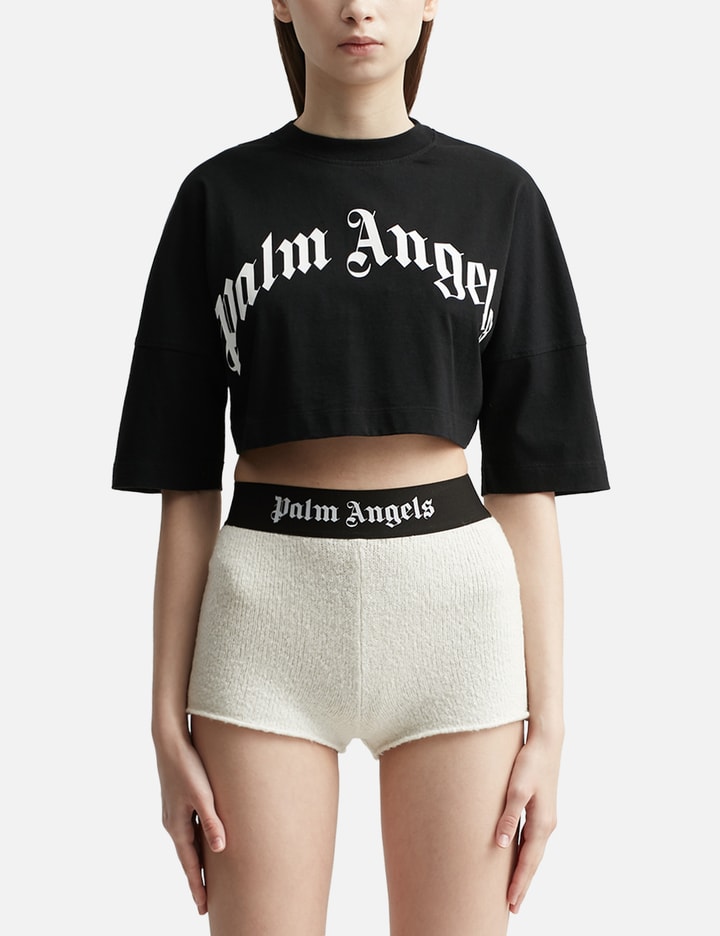 Palm Angels Logo Print Zip Top In Black | ModeSens
