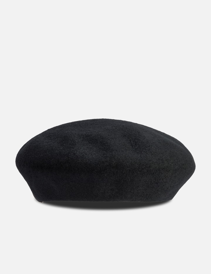 THE H.W.DOG&CO. Beret - Oversized black wool beret with elastic band | HBX