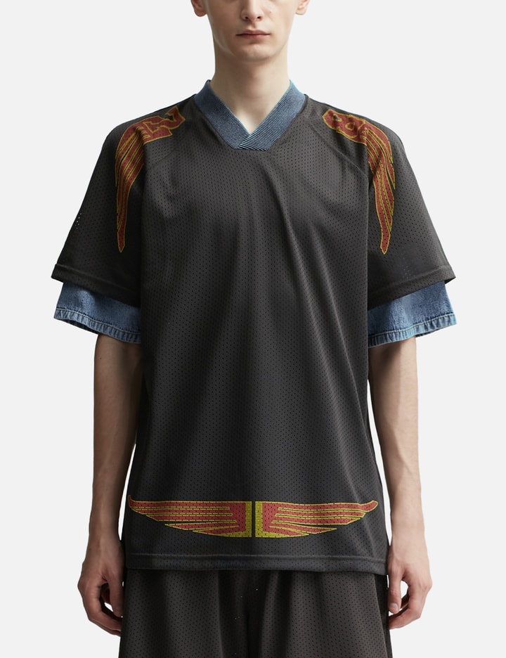 Diesel - Layered polo shirt in mesh and jersey | HBX - Globally Curated ...