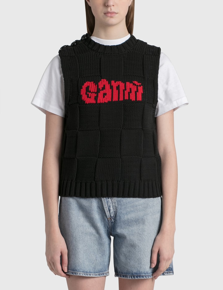 Ganni - Logo Knitted Vest | HBX - Globally Curated Fashion and ...