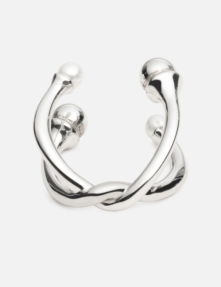 COLDFRAME - Cold White And Silver Quadruple Open Ring | HBX - Globally Curated Fashion and ...