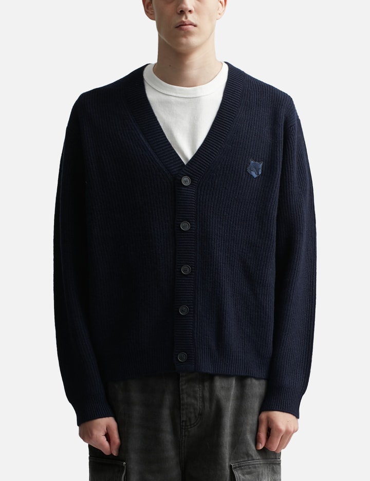 Maison Kitsuné - Bold Fox Head Patch Comfort Ribbed Cardigan | HBX ...