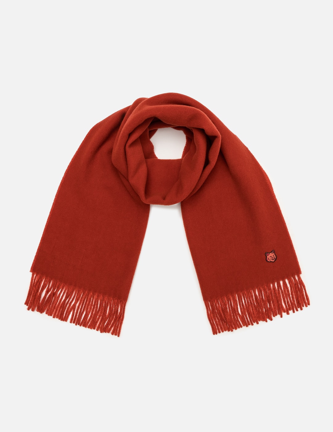 Maison Kitsuné - Bold Fox Head Patch Scarf | HBX - Globally Curated ...