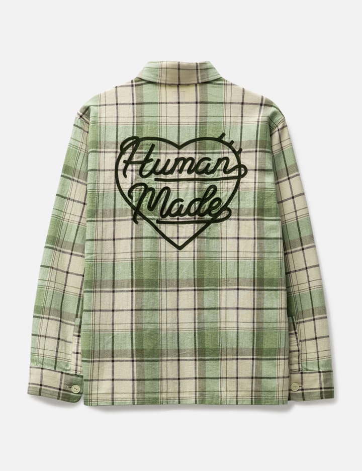 Human Made Logo-embroidered Plaid Shirt Jacket In Green | ModeSens