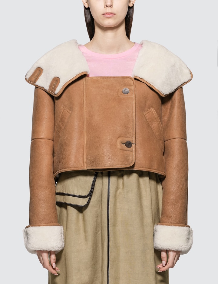 Loewe - Crop Shearling Hooded Jacket | HBX
