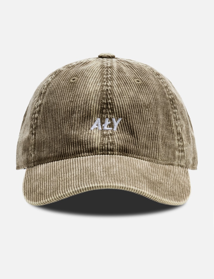 Aly "Aly Logo Pink" Velvet Cap - Beige 6-panel velvet cap with ...