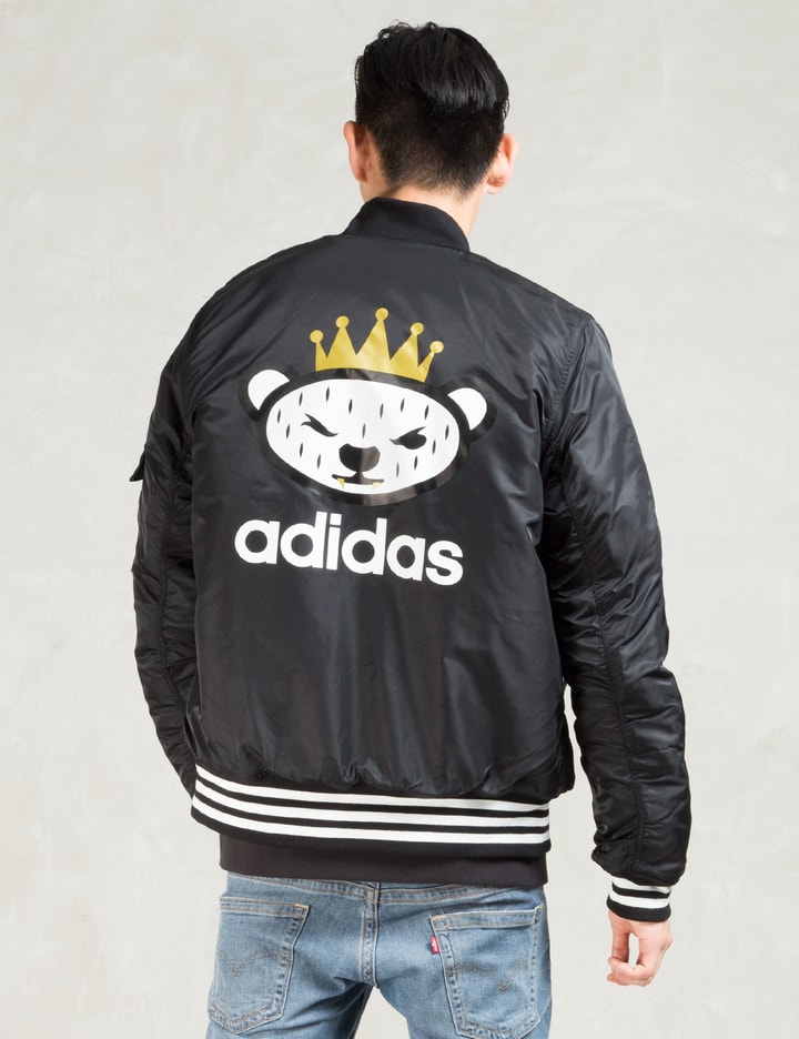 adidas Originals - adidas Originals x NIGO Black Satin Bear Bomber ...