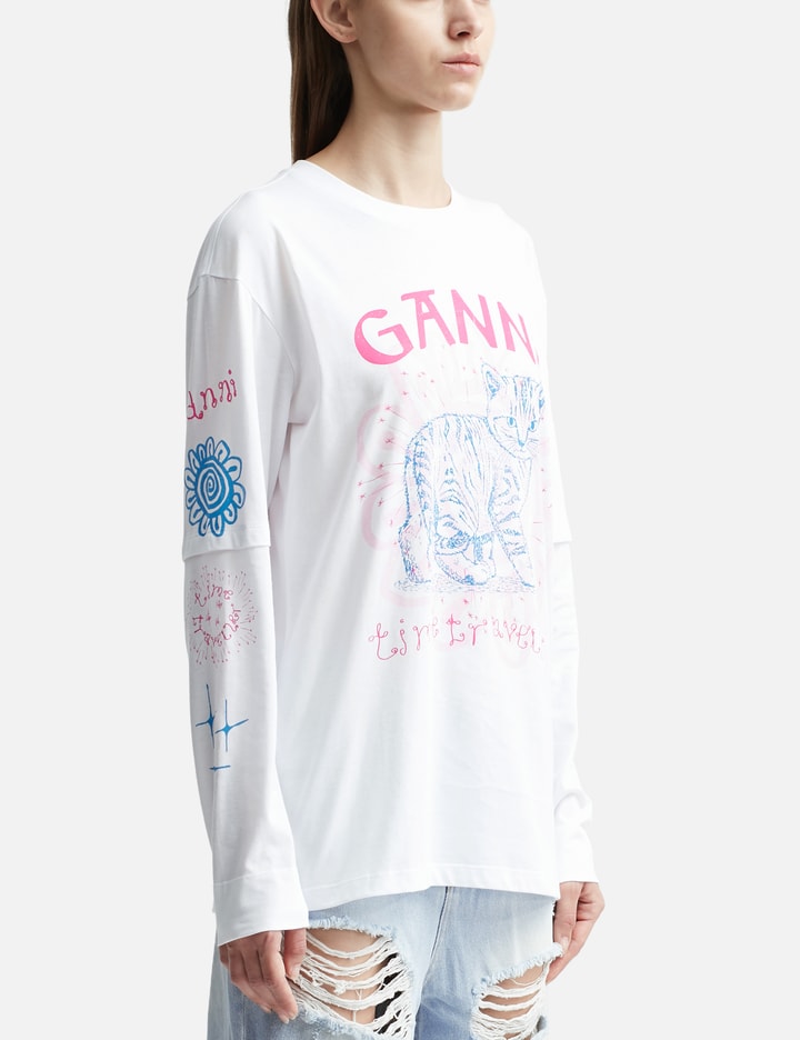 Ganni - Light Jersey Cat T-Shirt | HBX - Globally Curated Fashion and ...
