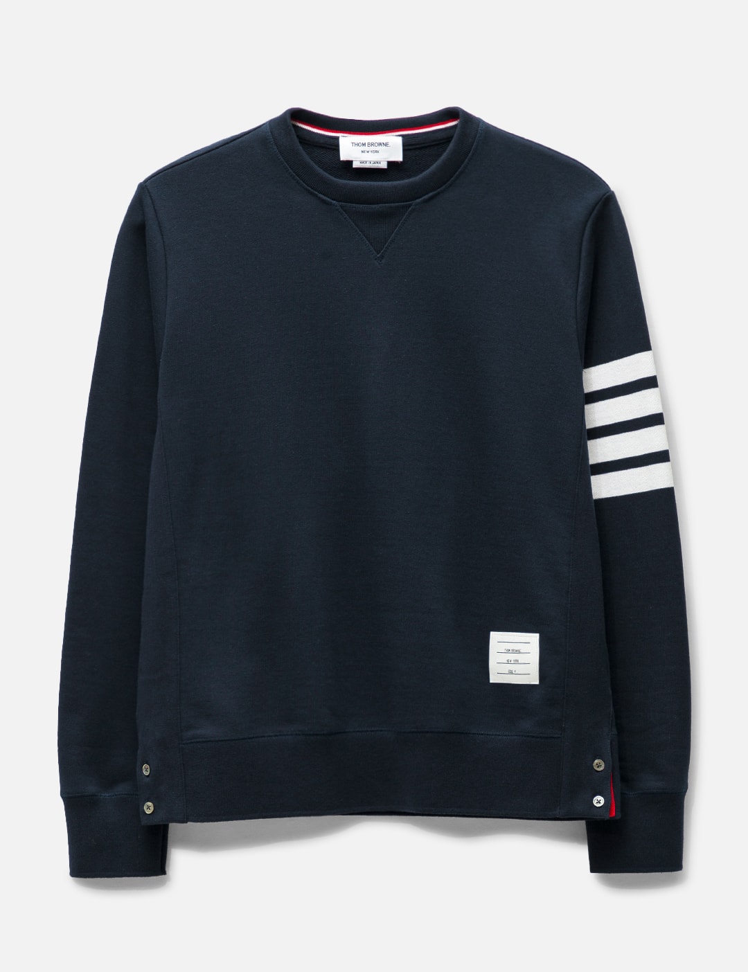 Thom Browne 루프백 저지 니트 4 바 크루넥 스웨트셔츠 Hbx 하입비스트가 엄선한 글로벌 패션and라이프스타일