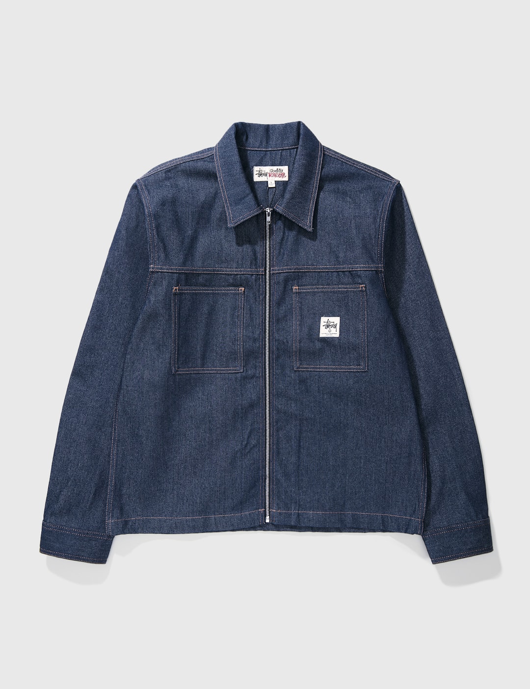 Stüssy - Denim Zip Up Work Shirt | HBX
