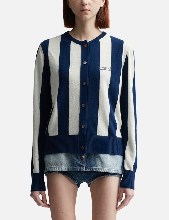 pushBUTTON - STRIPE BASIC LOGO CARDIGAN | HBX - HYPEBEAST 為您搜羅全球潮流時尚品牌
