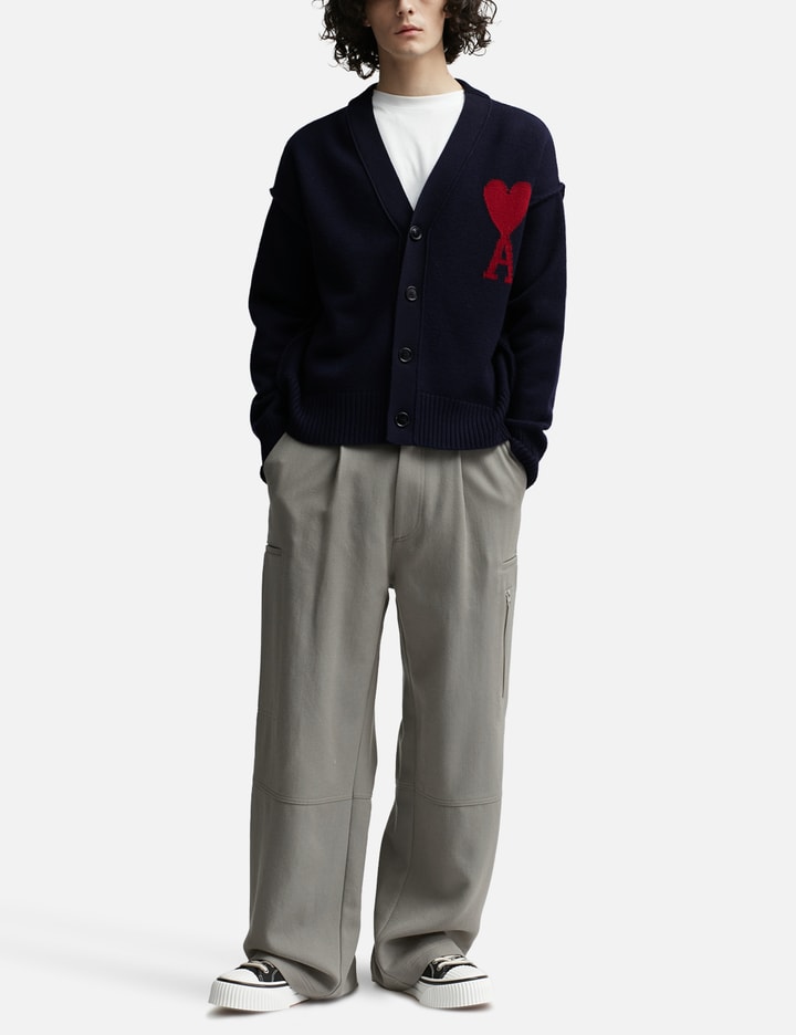 Ami - Red Ami De Coeur Cardigan | HBX