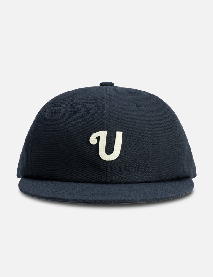 Unlikely Unlikely Team Cap - 日本製海軍藍六片帽，平沿設計、網眼吸汗帶、可調後帶，並附貼紙徽章 | HBX
