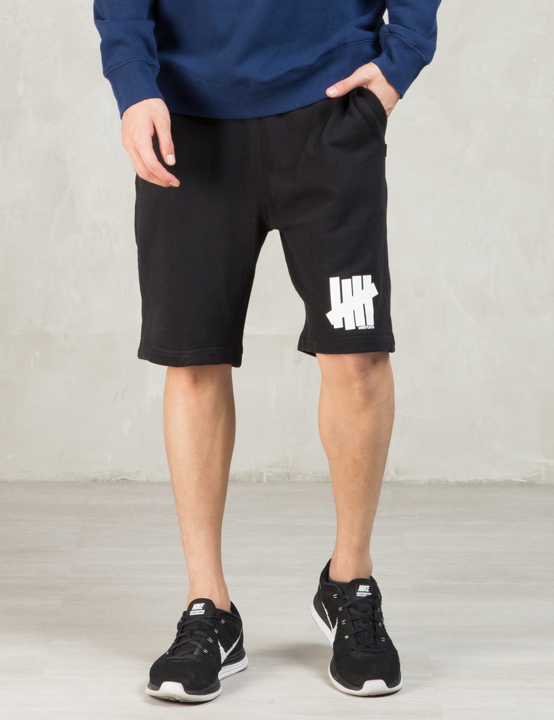 Undefeated - Black 5 Strike Terry Shorts | HBX - Globally Curated ...