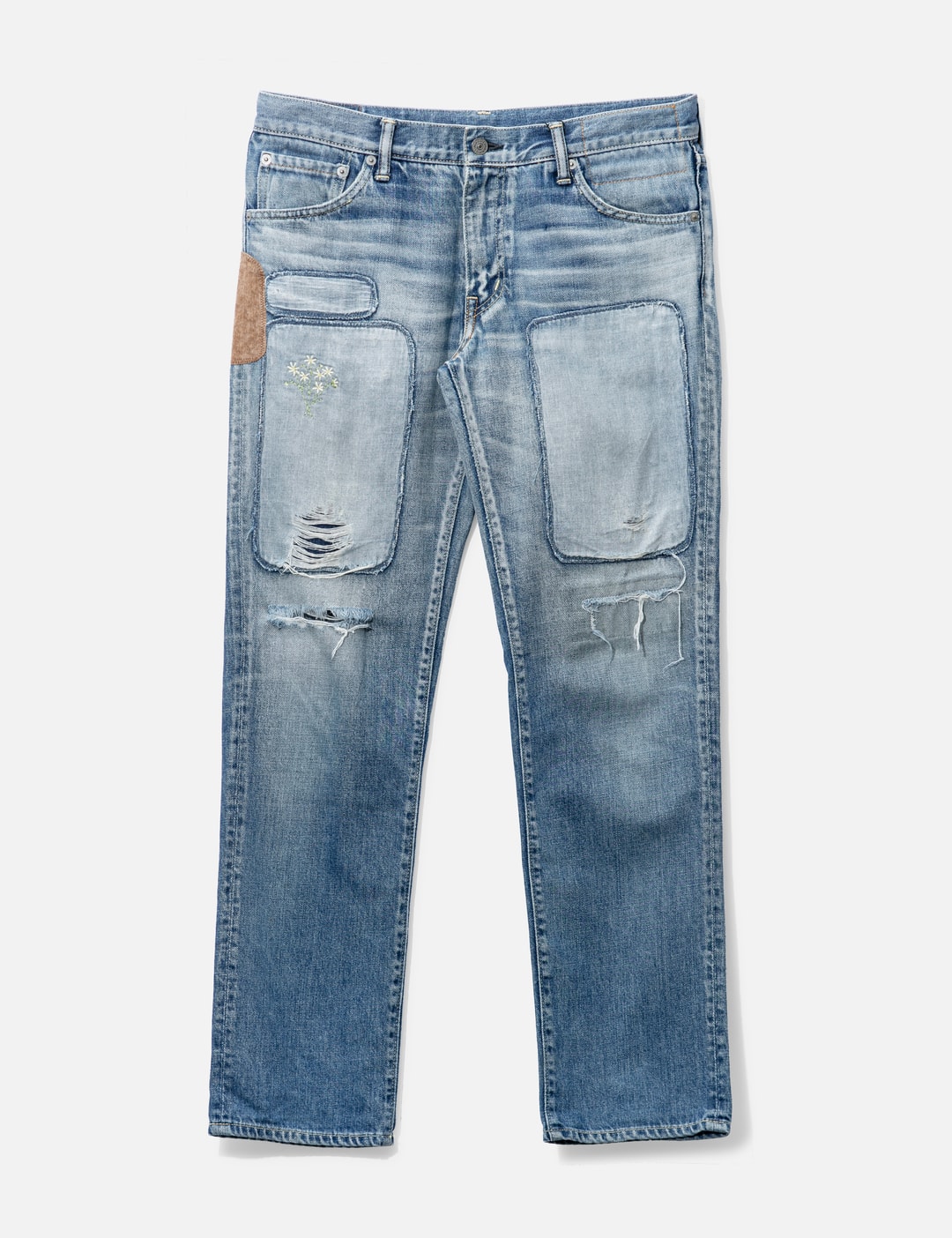 Visvim - VISVIM PATCHWORK WASHED JEANS | HBX - HYPEBEAST 為您搜羅全球潮流時尚品牌