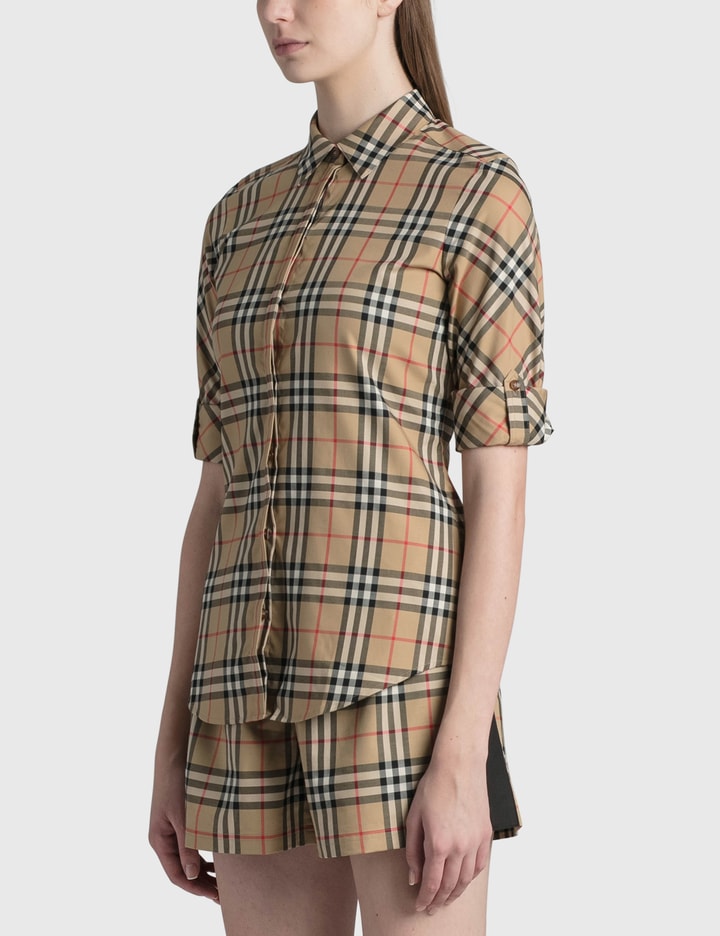 Burberry Luka - Vintage Check Stretch Cotton Twill Shirt In Beige ...