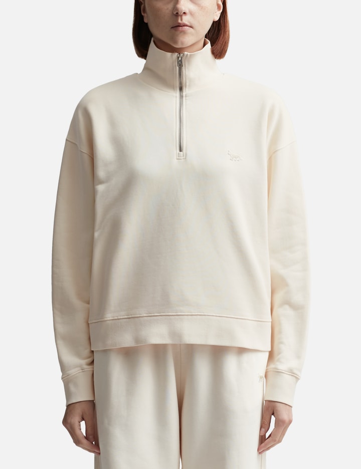 Maison Kitsuné - Baby Fox Head Patch Half Zip Sweatshirt | HBX