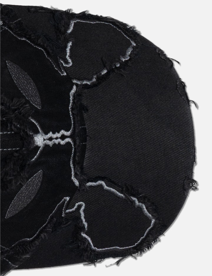 Perks and Mini Alien Kiss Winged Baseball Cap - Distressed black cotton cap with wing embroidery ...