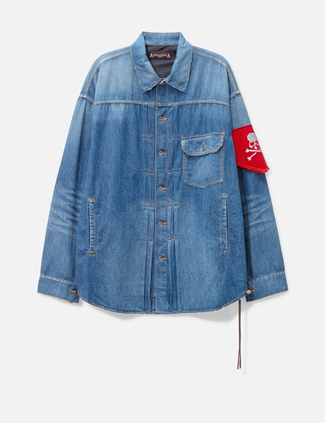 Mastermind Japan - 1ST Long Sleeve Denim Shirts With Hood | HBX