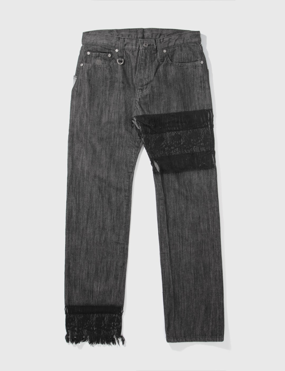 Mastermind Japan - MASTERMIND JAPAN WASHED SILVER EMBROIDERY JEANS | HBX