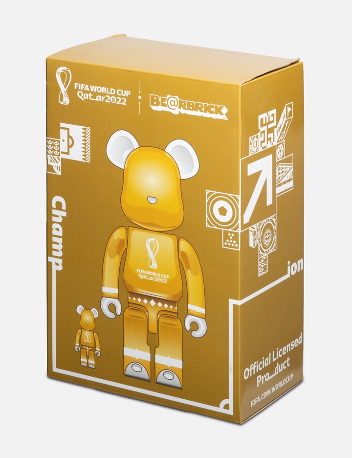 Medicom Toy FIFA World Cup Qatar 2022 400% & 100% Bearbrick - Gold ...