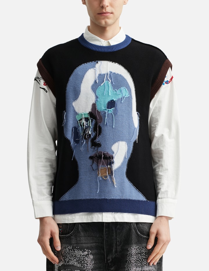 KidSuper - Reverse Knit Patchwork Face Vest | HBX