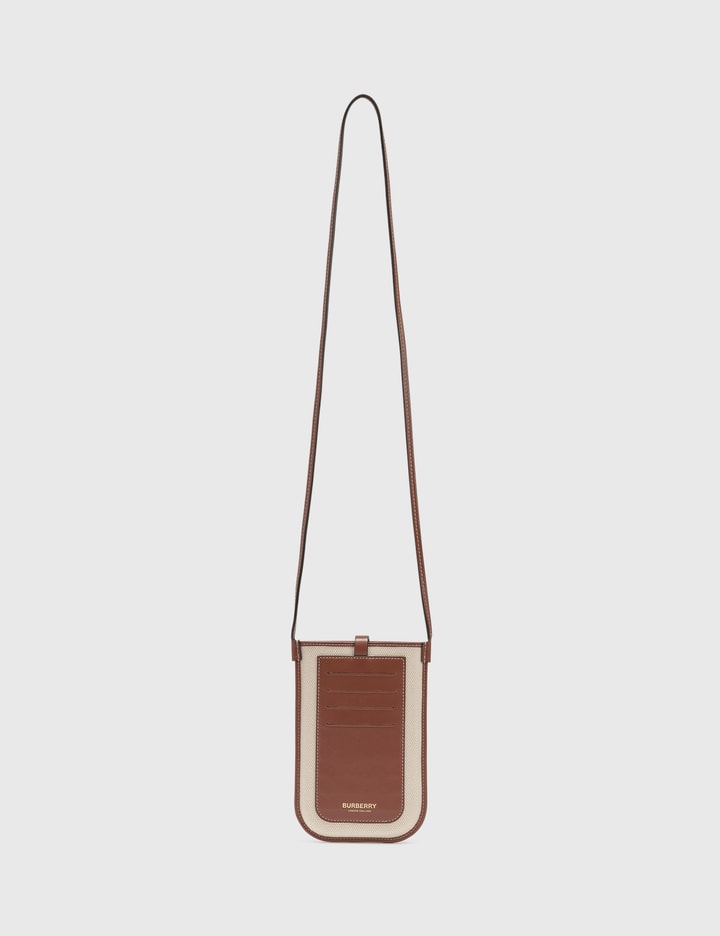 Burberry - Logo Graphic Cotton Canvas Phone Case with Strap | HBX ...