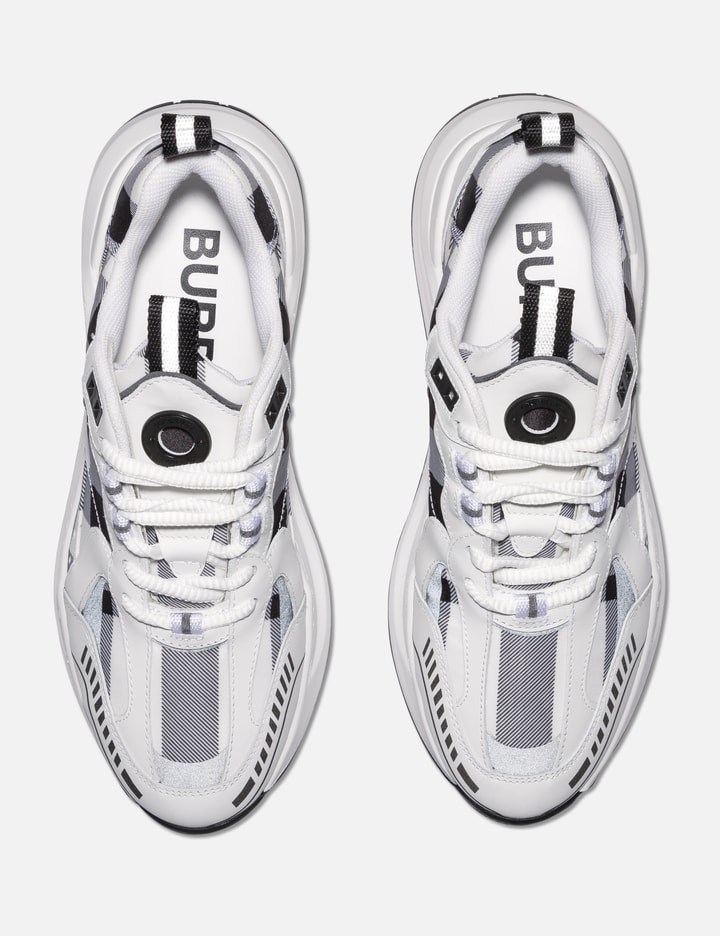 Burberry - Check And Leather Sneakers | HBX