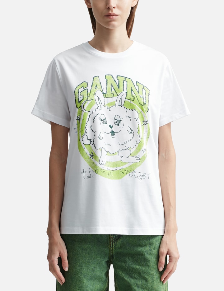 Ganni - Relaxed Bunny T-Shirt | HBX - Globally Curated Fashion and ...