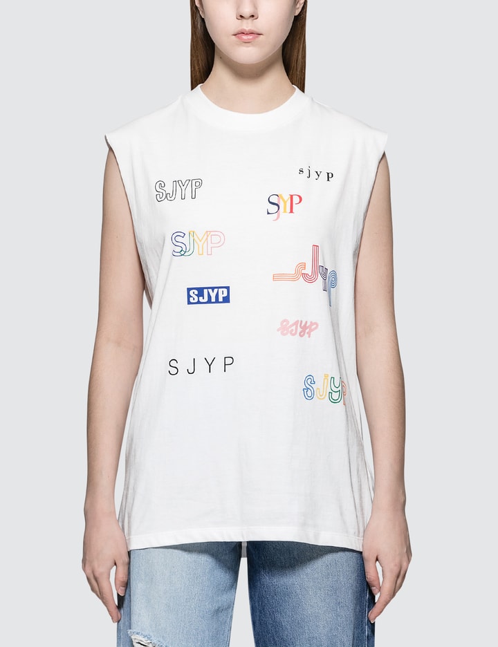 SJYP - Logo Font Sleeveless T-Shirt | HBX - Globally Curated Fashion ...
