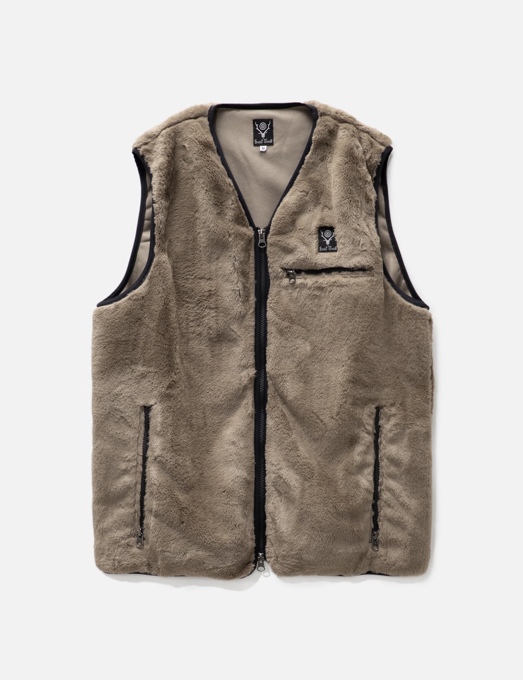 South2 West8 - Micro Fur Piping Vest | HBX