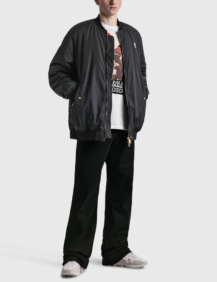 Raf Simons X Smiley Oversized Badge Bomber Jacket In Black | ModeSens