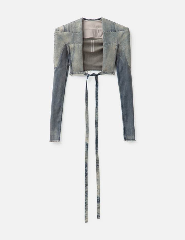 Rick Owens Tight Jacket - Slim 14oz Japanese indigo denim jacket, stone ...