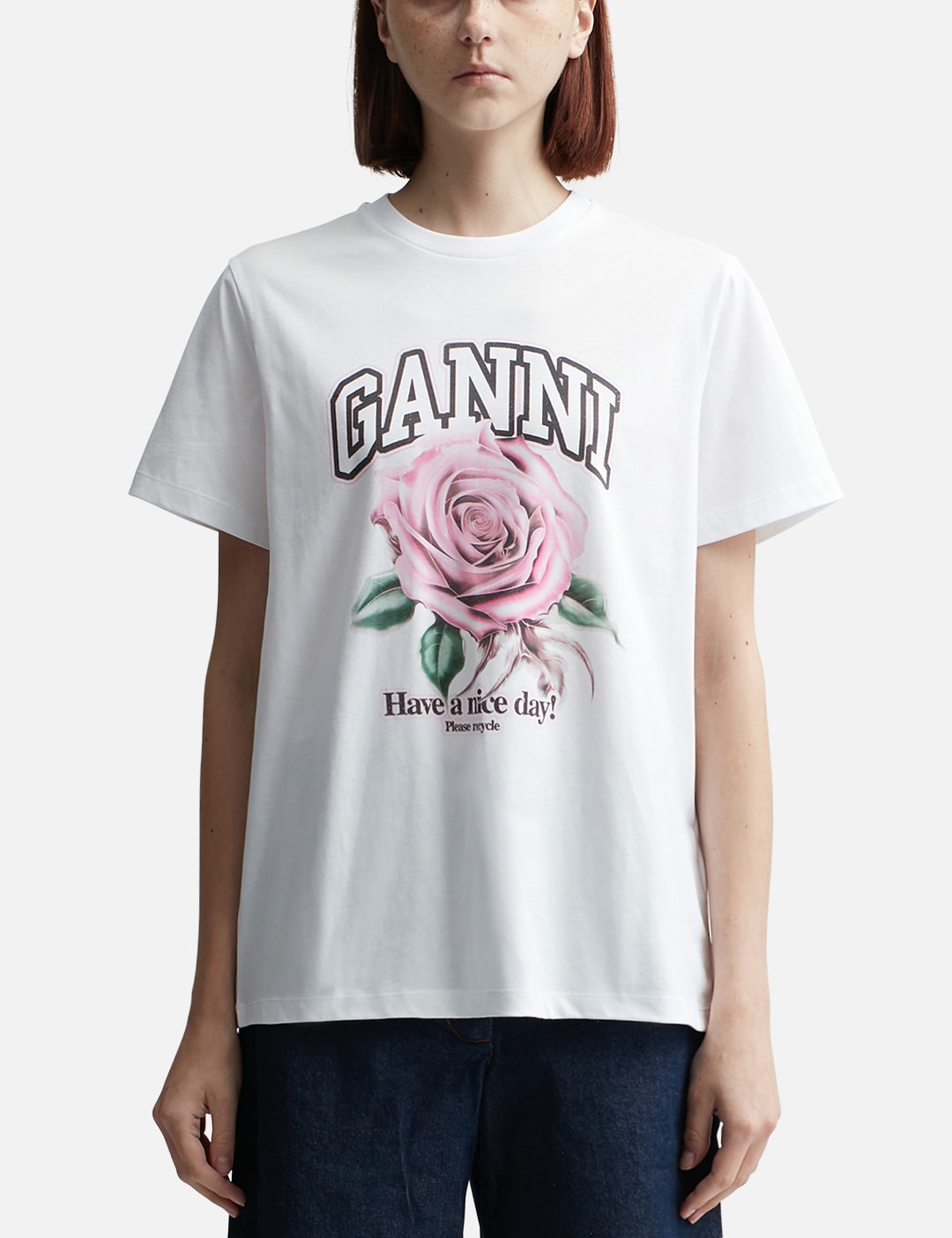 Ganni - Basic Jersey Rose Relaxed T-shirt | HBX