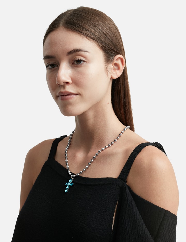 IN GOLD WE TRUST PARIS - BALL CHAIN WITH BLUE CROSS CRYSTAL | HBX ...