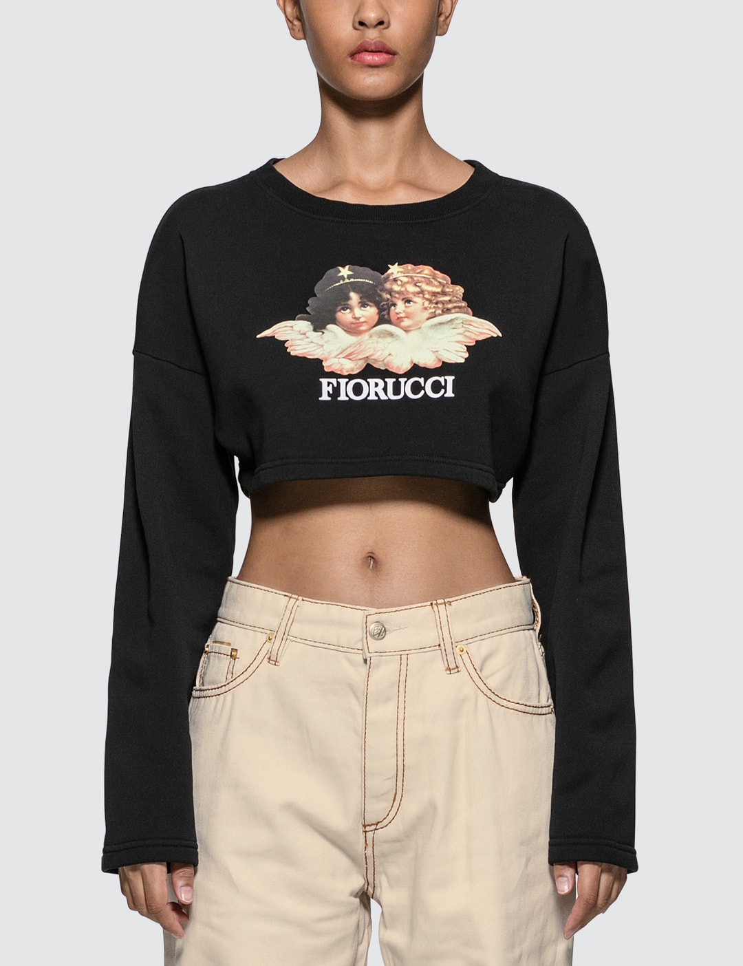 Fiorucci - Vintage Angels Cropped Sweatshirt | HBX - Globally Curated ...