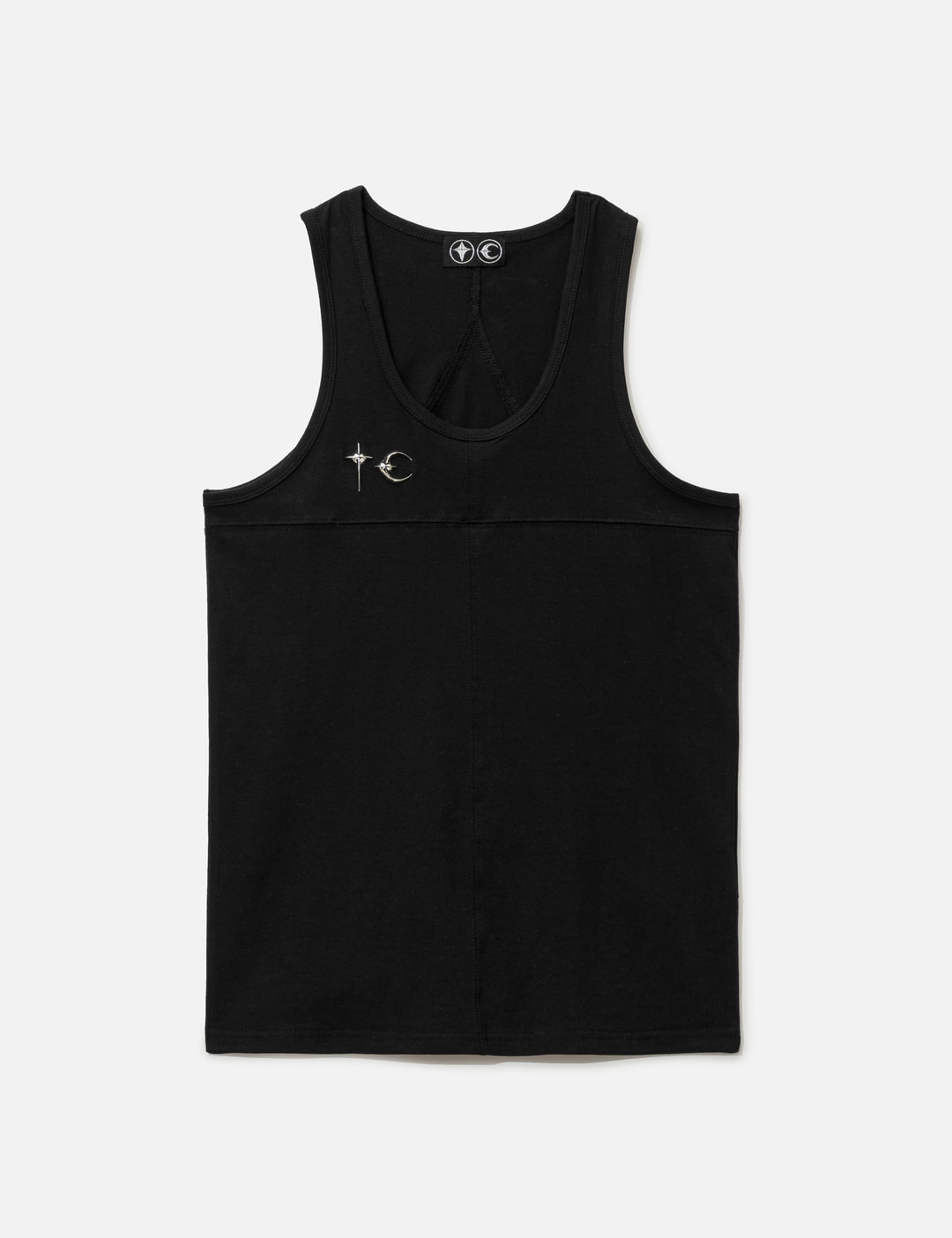 THUG CLUB TC Tank Top - Black stretch-cotton tank with metal chest ...