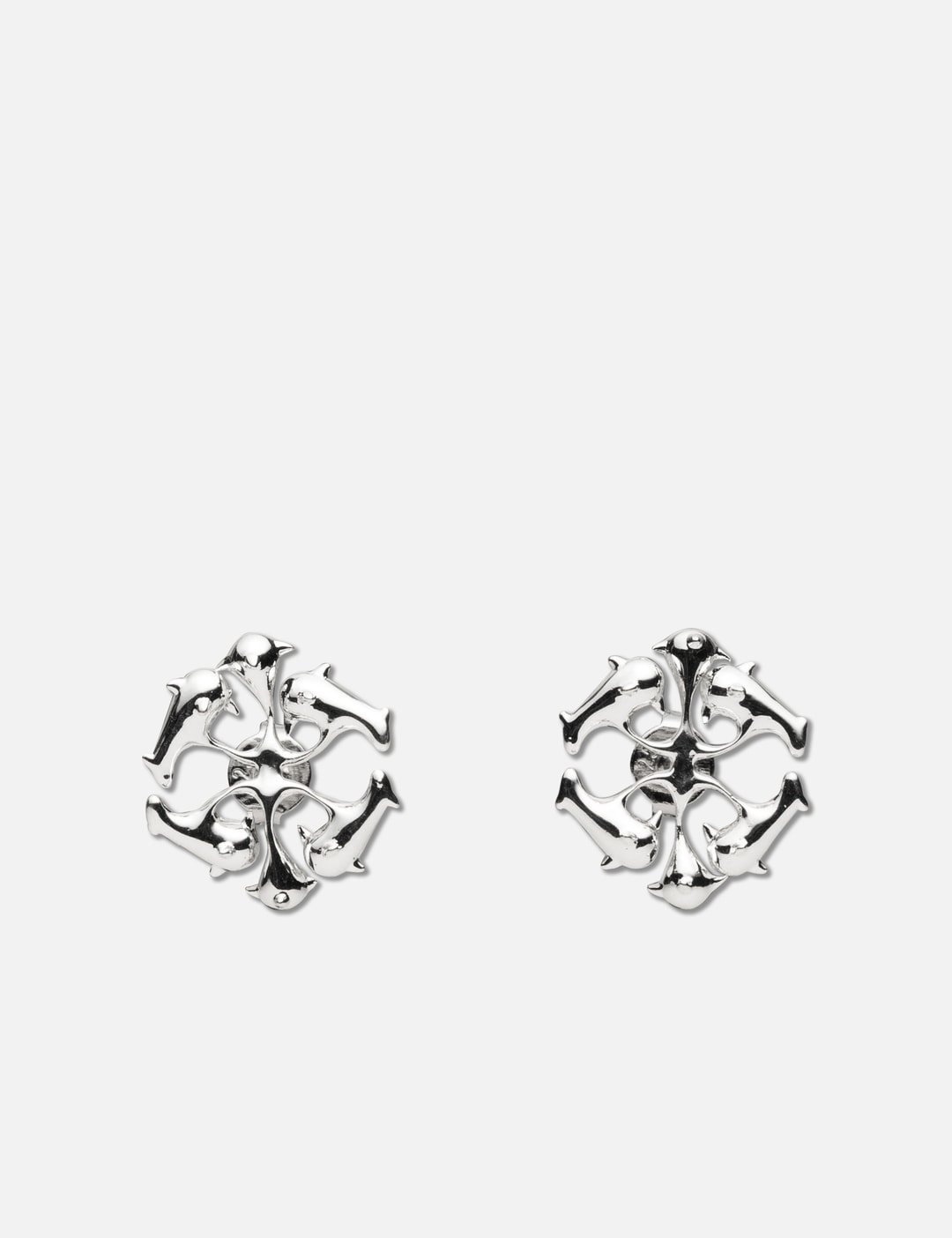 Helena Thulin Silver Logo Spikes Stud Earrings - 鍍銀標誌尖刺耳釘，法國製，成對出售 | HBX