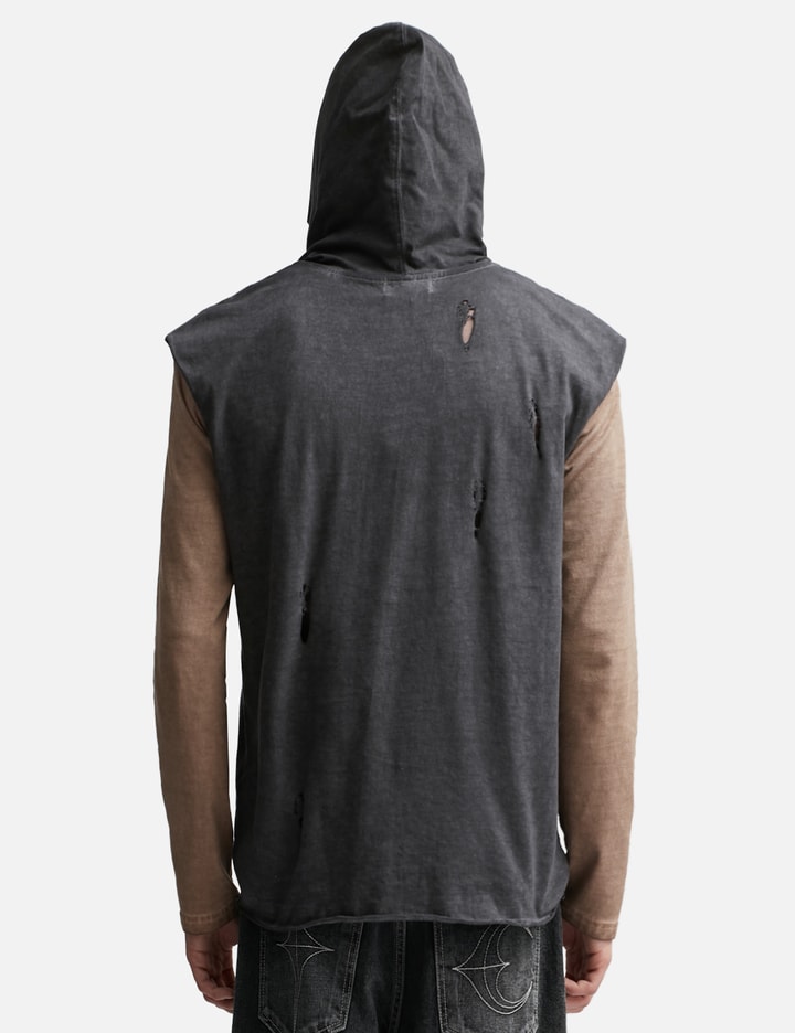 THUG CLUB - Leather Logo Patch Hooded Tank | HBX