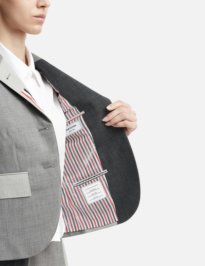 Thom Browne - Grey Fun-Mix Wool 2 Ply Fresco High Armhole Jacket | HBX