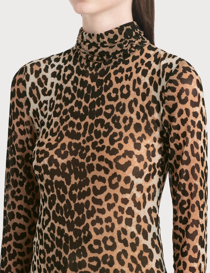 Ganni - Printed Mesh Leopard Top | HBX - Globally Curated Fashion and ...