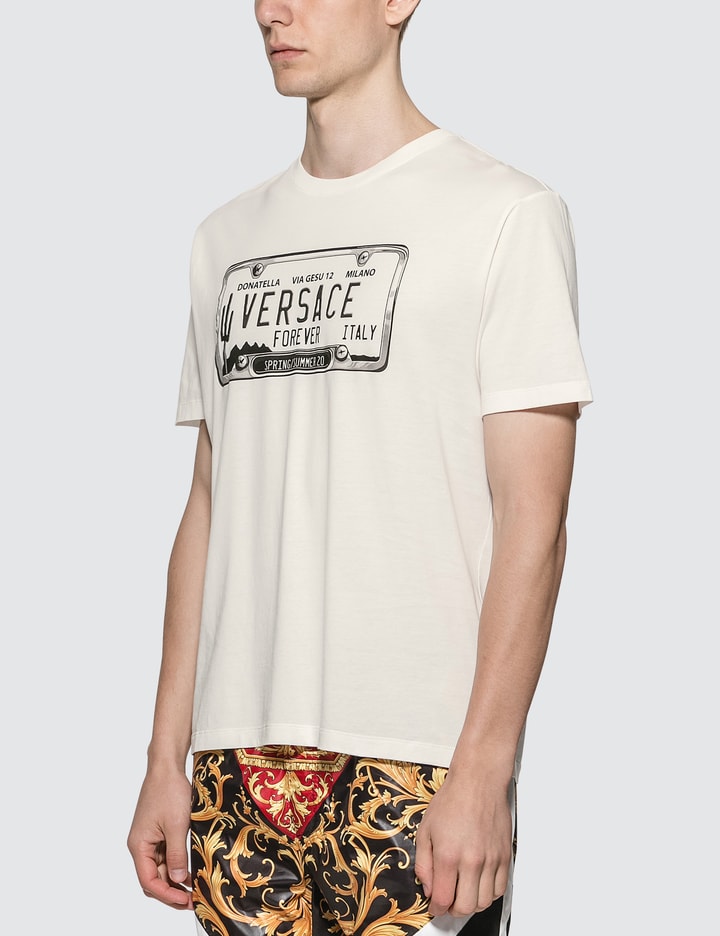 Versace - License Plate Logo T-shirt | HBX - Globally Curated Fashion ...