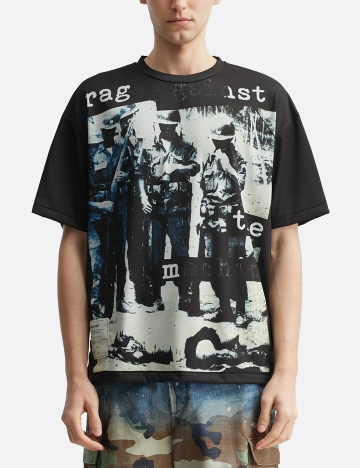 TOLQ Trompe L'Oeil Scratch T-Shirt - Japanese-made black graphic tee ...