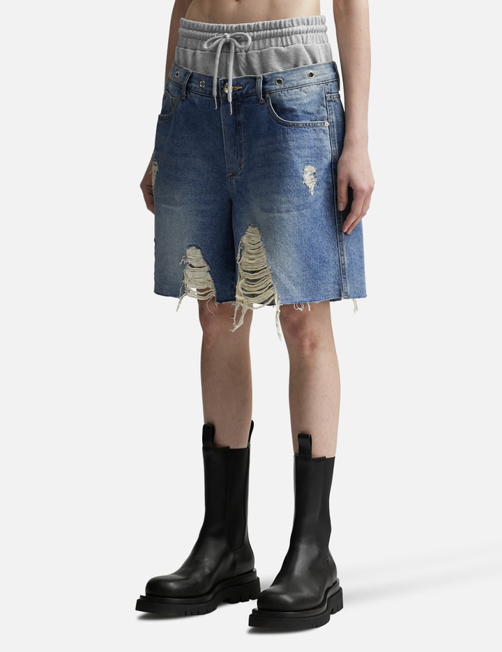 Andersson Bell - DENNY SWEAT WAIST DAMAGED SHORTS | HBX