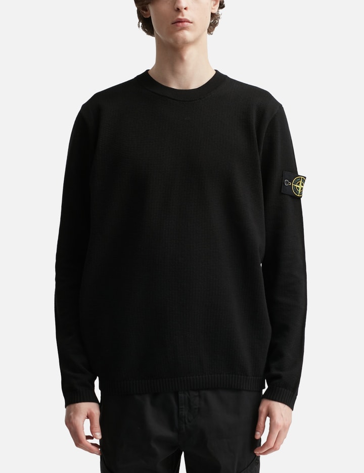 Stone Island Micro Stitch Soft Organic Cotton Jumper - Loose-fit black ...